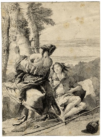 Angelica incide il nome di Medoro sulla corteccia di un albero by ...