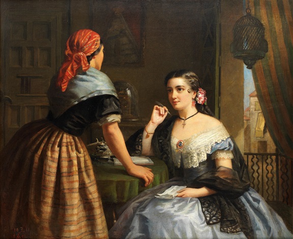 A Spanish lady with her maid by Edwin Long on artnet