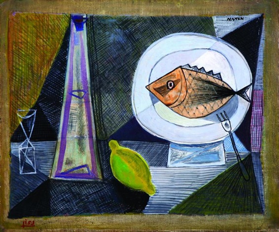 Still Life with a Fish by Avraham Naton on artnet