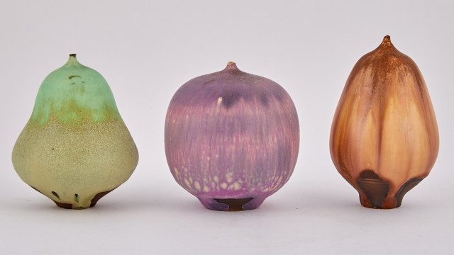 Group of Nine Rose Cabat Studio Glazed Porcelain Feelie by Rose Cabat ...