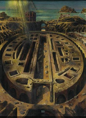 Imaginary view of a Parthenopean amphitheatre near the sea by Eugene ...