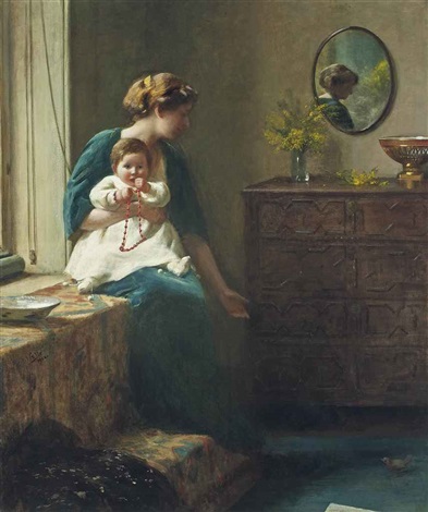 The tame robin by Edward Francis Wells on artnet