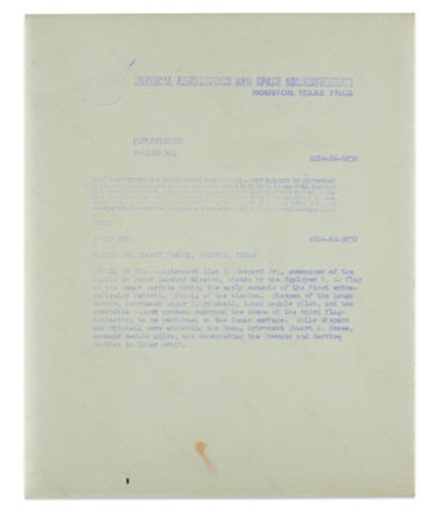 ALAN SHEPARD STEADIES THE FLAG by NASA and Edgar Mitchell on artnet