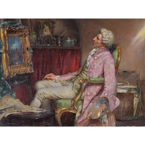 Artist at his easel by William A. Breakspeare on artnet