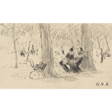 GEORGES VICTOR-HUGO PERSONNAGES DANS UN PARC. by Georges-Victor Hugo on ...
