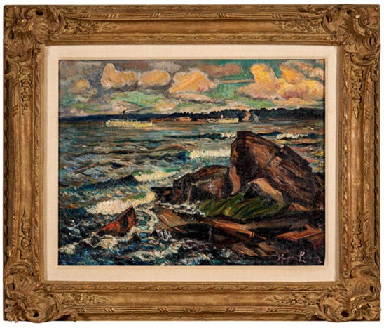 Boats on a Choppy Inlet by Richard Hayley Lever on artnet