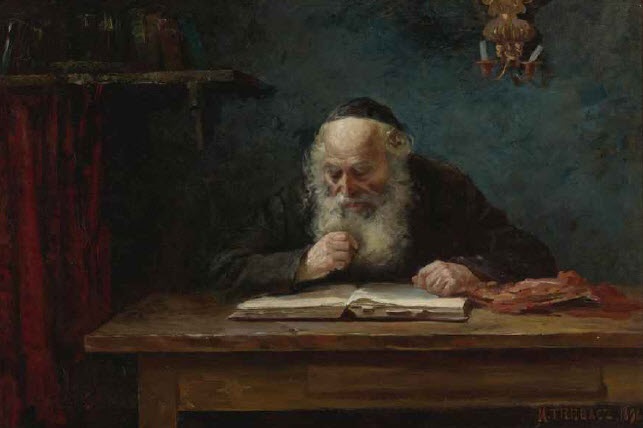An old man studying by Maurycy Trebacz on artnet
