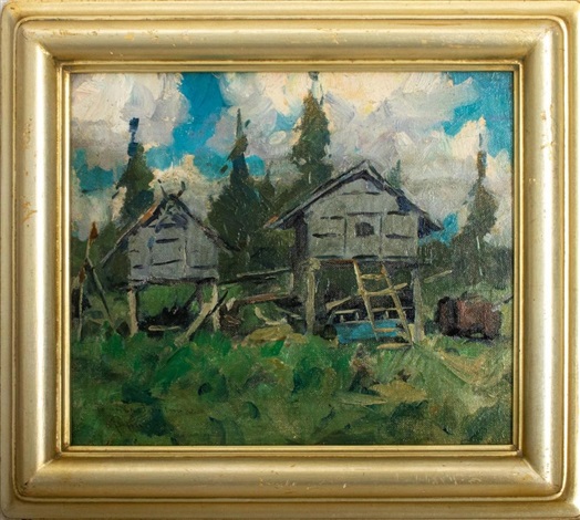 EUSTACE P. ZIEGLER, ON THE TANANA RIVER, OILBOARD by Eustace Paul ...