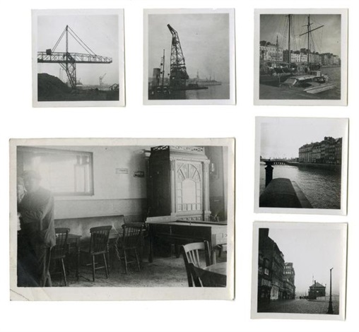 Repérage pour Le Quai des Brumes Marcel Carné, installations portuaires ...