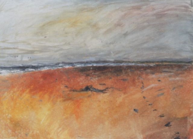 The shore, South Gare, driftwood lying on the sands towards Coatham by ...