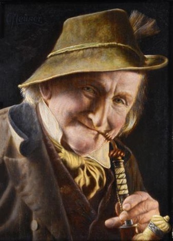 MAN SMOKING A PIPE, A PAIR by Carl Heuser on artnet