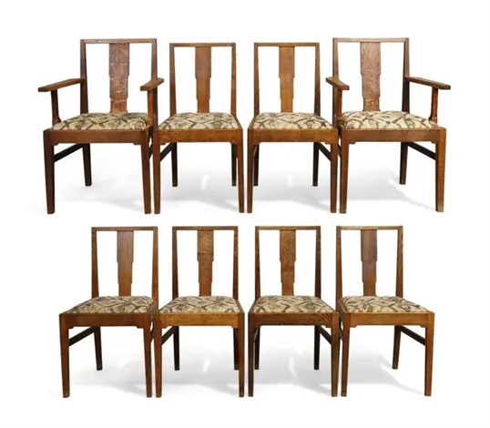 Set of eight dining chairs, circa 1930 by Gordon Russell on artnet