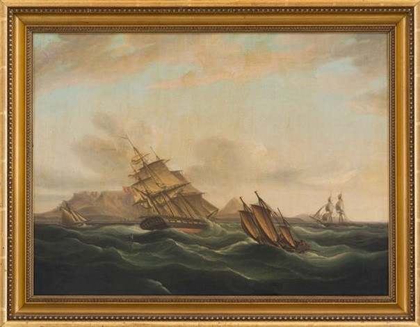 Four Ships in Table Bay, Cape of Good Hope by Thomas Buttersworth on artnet