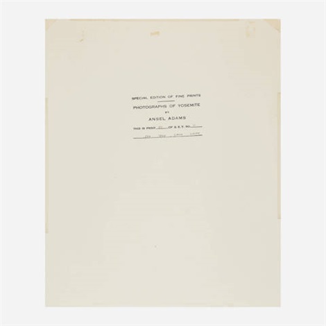 Oak Tree, Snow Storm, Yosemite, CA by Ansel Adams on artnet