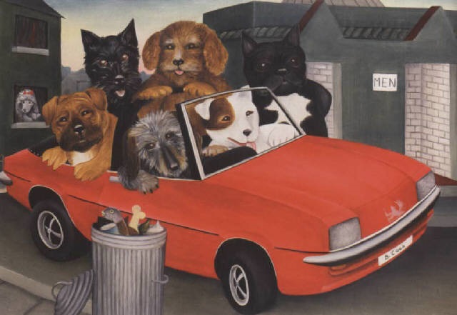 Car full of dogs by Beryl Cook on artnet