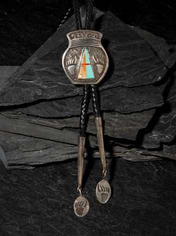 Silver Olla Bolo Tie by Abraham Begay on artnet