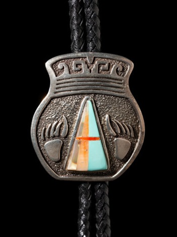 Silver Olla Bolo Tie by Abraham Begay on artnet