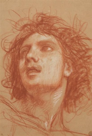 Etude de tête pour un David study by Elie Delaunay on artnet
