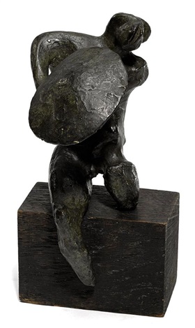 Warrior with shield maquette by Henry Moore on artnet