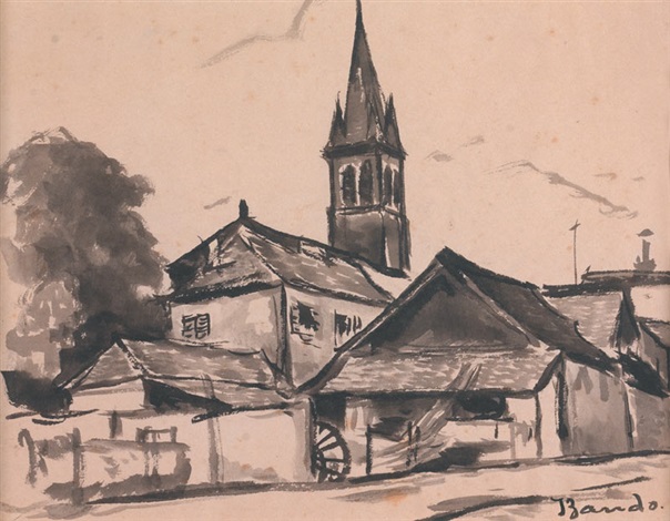 Village aux alentours de Saint Denis by Toshio Bando on artnet