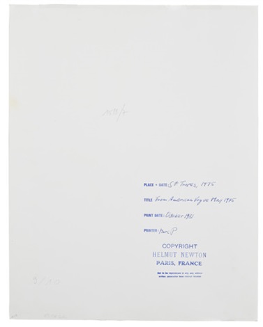 Woman examining Man, St. Tropez from American Vogue, May 1975 by Helmut ...