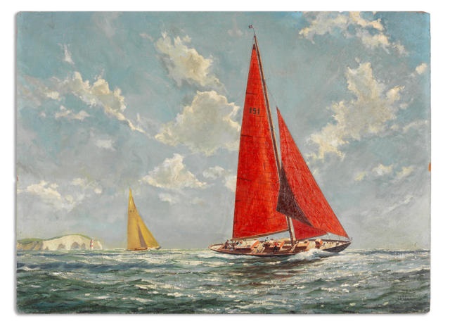 Racing off the Needles unframed by Deryck Foster on artnet