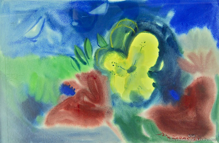 Red yellow flowers by Jane Evans on artnet