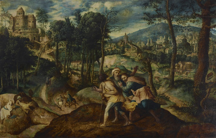 Christ and the Two Pilgrims on the Way to Emmaus by Jan van Amstel on ...