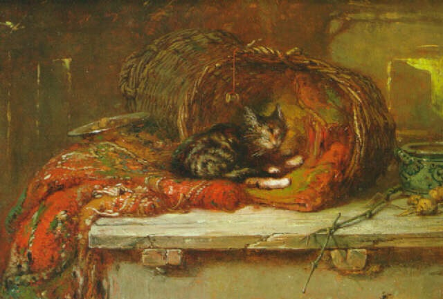 Kat in de mand by Maria Vos on artnet