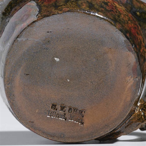 Snake pitcher by George Edgar Ohr on artnet