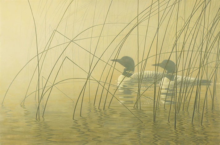 Loons in Morning Mist by Robert McLellan Bateman on artnet