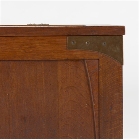 Early single hasp-form bridal chest by Gustav Stickley on artnet