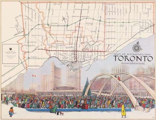 Map of Metropolitan Toronto by William Kurelek on artnet