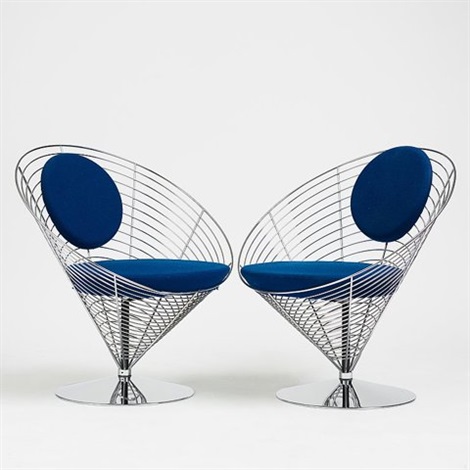A pair of Wire Cone Chairs by Verner Panton on artnet