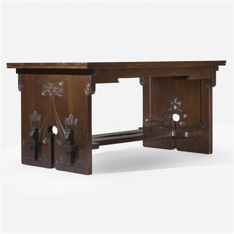 Rare and Important library table by Charles Rohlfs on artnet