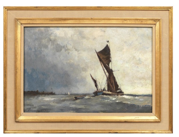 Spritsail barge putting to sea by Edward Seago on artnet