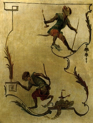 Singerie Décor en lambrequin à la bérain by Christophe Huet on artnet