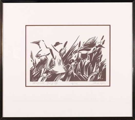 10 BLOCK PRINTS FOLIO II BIGHORN SHEEP GOATS WINTERING OUT MALLARDS ...