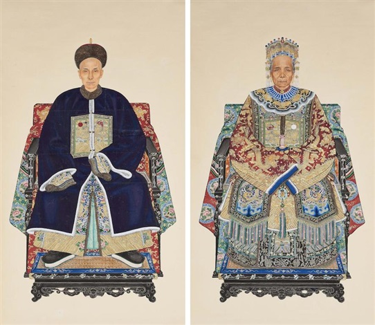 High Qing Official A Chinese High Ranking Official Dressed In Rich