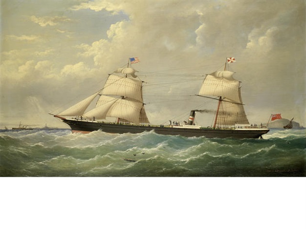 T J Harrisons auxiliary screw steamer Alice passing the Skerries, North ...