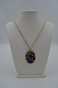 The Constellation of Gemini, a 18k yellow gold and lapis lazuli set ...