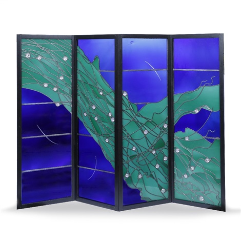Four fold glass screen by Chinks Vere Grylls on artnet