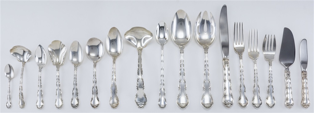 GORHAM STRASBOURG PATTERN STERLING SILVER FLATWARE SERVICE by Gorham ...