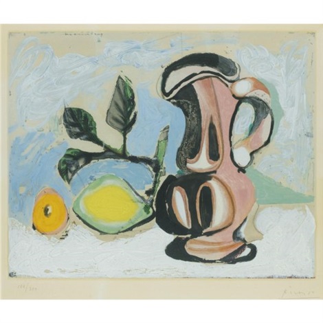 Still life with pitcher and lemon by Pablo Picasso on artnet