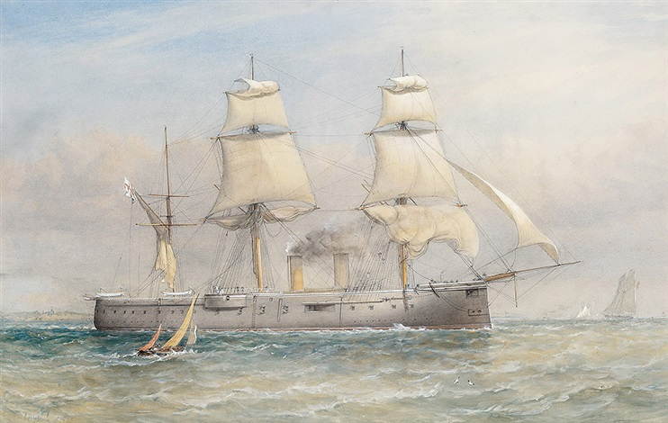 H.M.S. Sultan by Oswald Walters Brierly on artnet