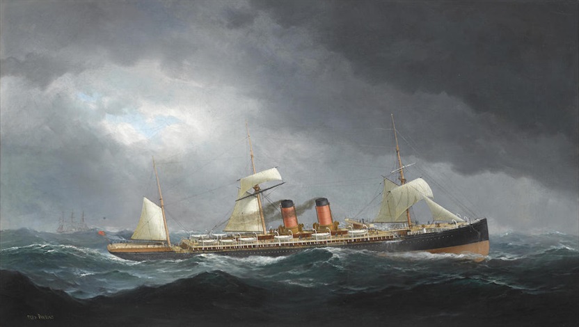 The Cunarder, R.M.S. Etruria, at sea by Fred Pansing on artnet