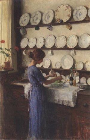 The lady of the house by William Henry Margetson on artnet