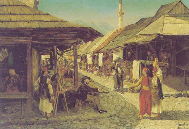 Painting in the marketplace by Daniel Israel on artnet