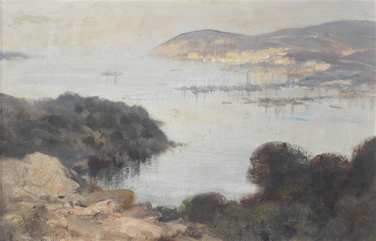 Evening haze bay of Porto Cervo, Sardinia by Edward Seago on artnet