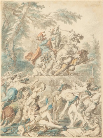 An Allegory with Bacchanalian Revelers by Charles Dominique Joseph ...